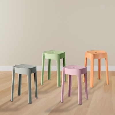 Round Stool Dressing Stool Easy to Household High Stool Portable ...