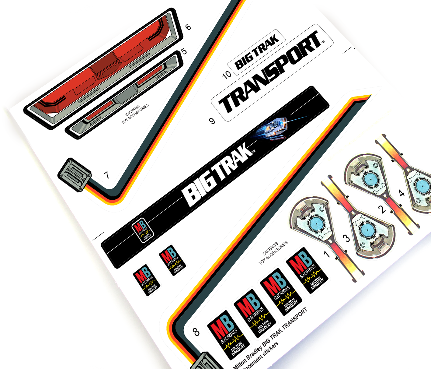 Custom Milton Bradley Big Trak and Transport Dump unit stickers with ...