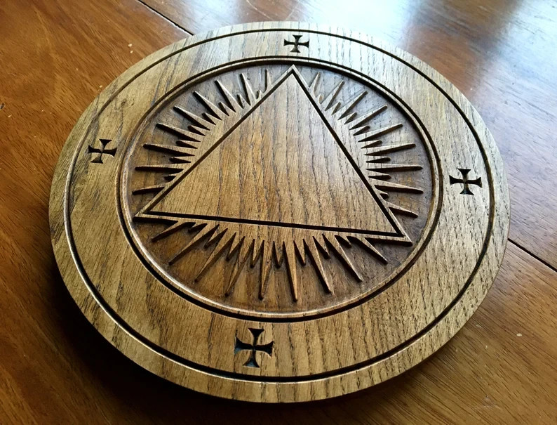 Eye Triangle Altar Tile – Wooden Illuminati Symbol Wiccan Pagan Ritual ...