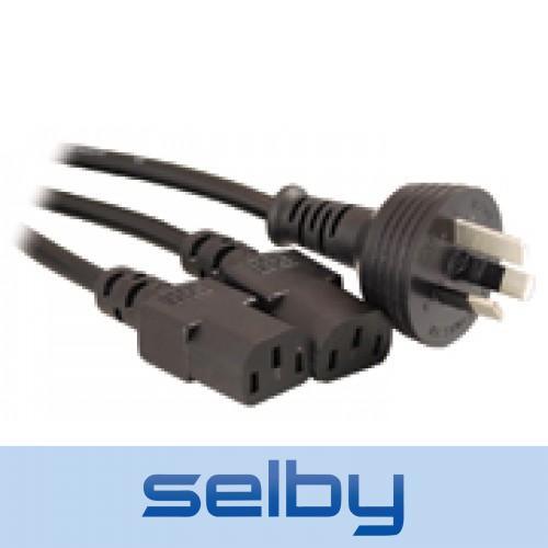 2m Avico Power Cord 3pin AC Plug To "Kettle Plugs" 2xIEC Socket | eBay ...