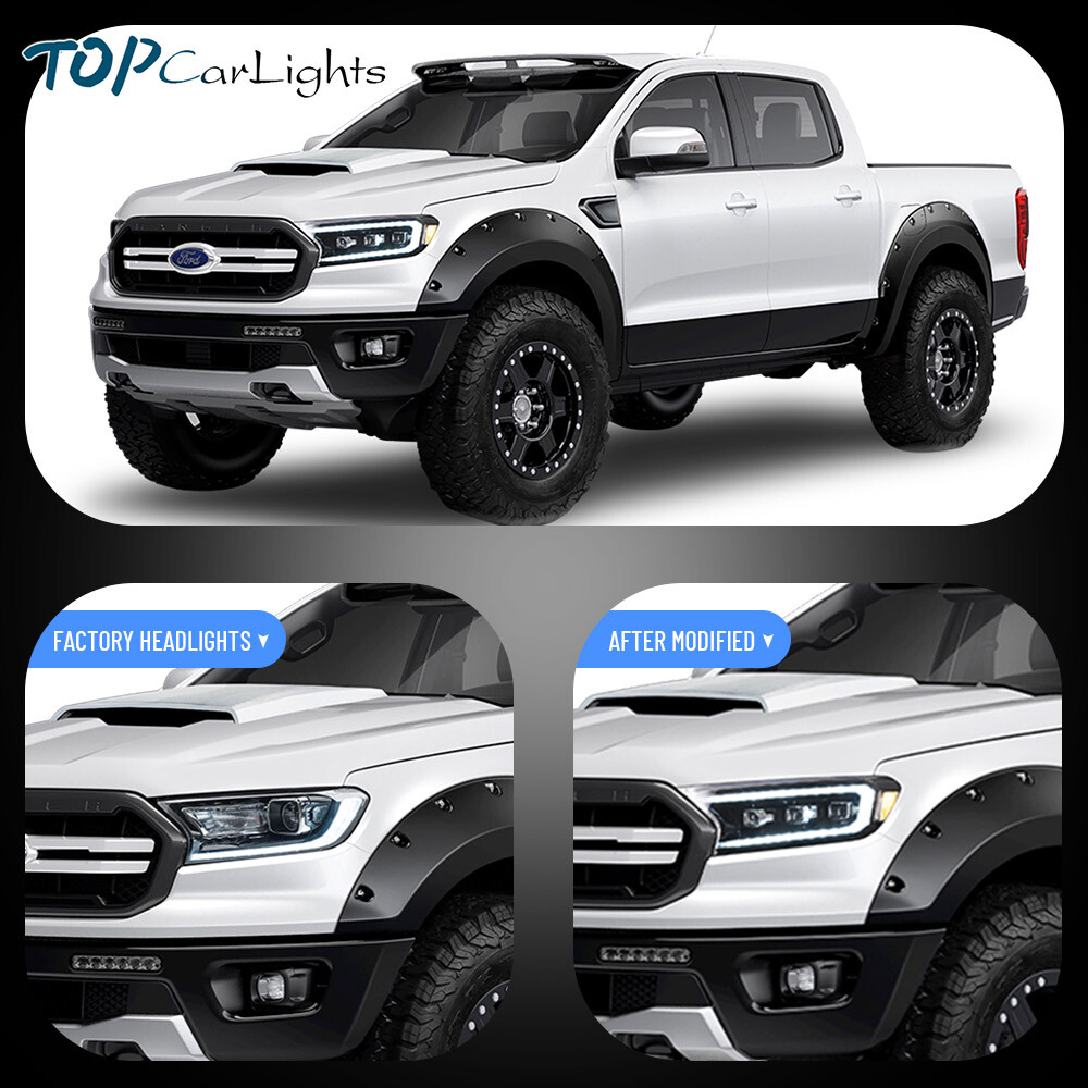 VLAND LED Projector Headlights For 2015-2021 Ford Ranger w/Sequential ...