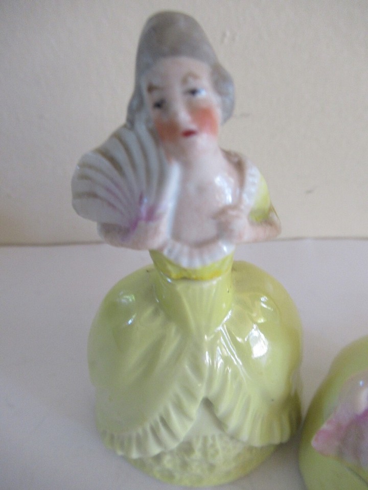 vintage Porcelain Yellow Lady Perfume and Powder/Trinket box set made ...
