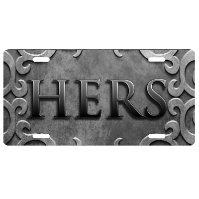Hers vanity aluminum license plate car truck suv tag grey | eBay