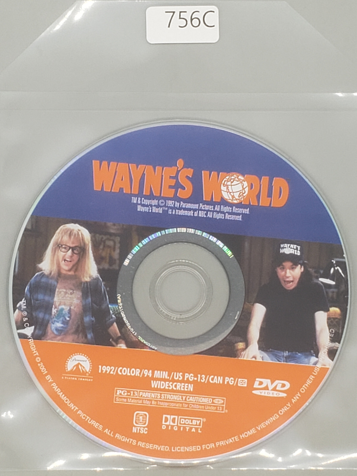 Waynes World (DVD, 2001, Widescreen) Disc Only No Tracking 97363270645 ...