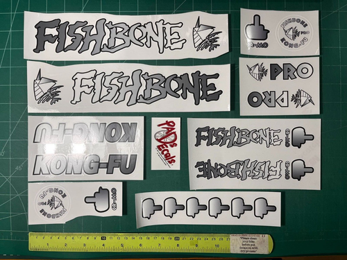 Fishbone kongfu black and white Bmx sticker decals | eBay