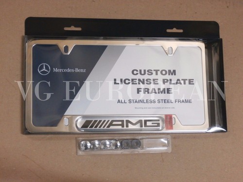 Mercedes-Benz Genuine Polished Stainless Steel License Plate Frame AMG ...
