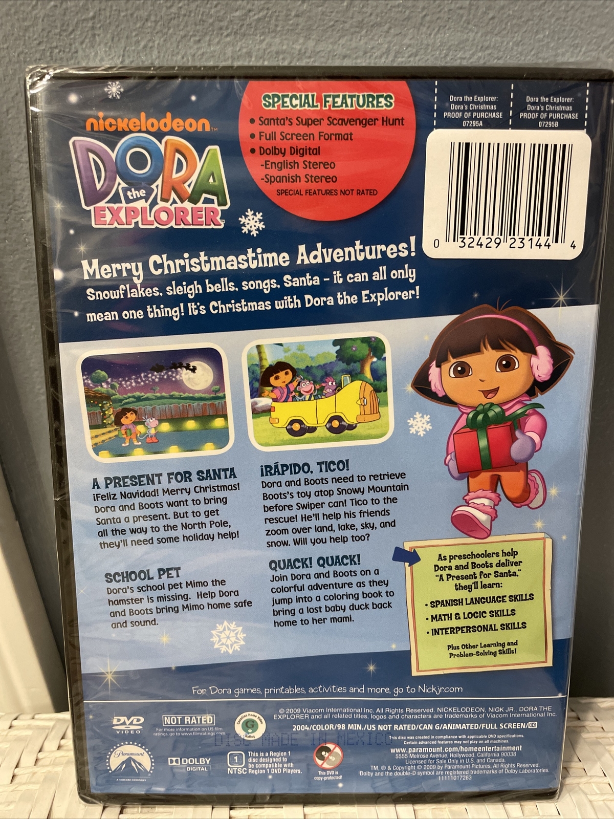 DVD Family Movie Dora the Explorer Dora's Christmas Nickelodeon NEW ...