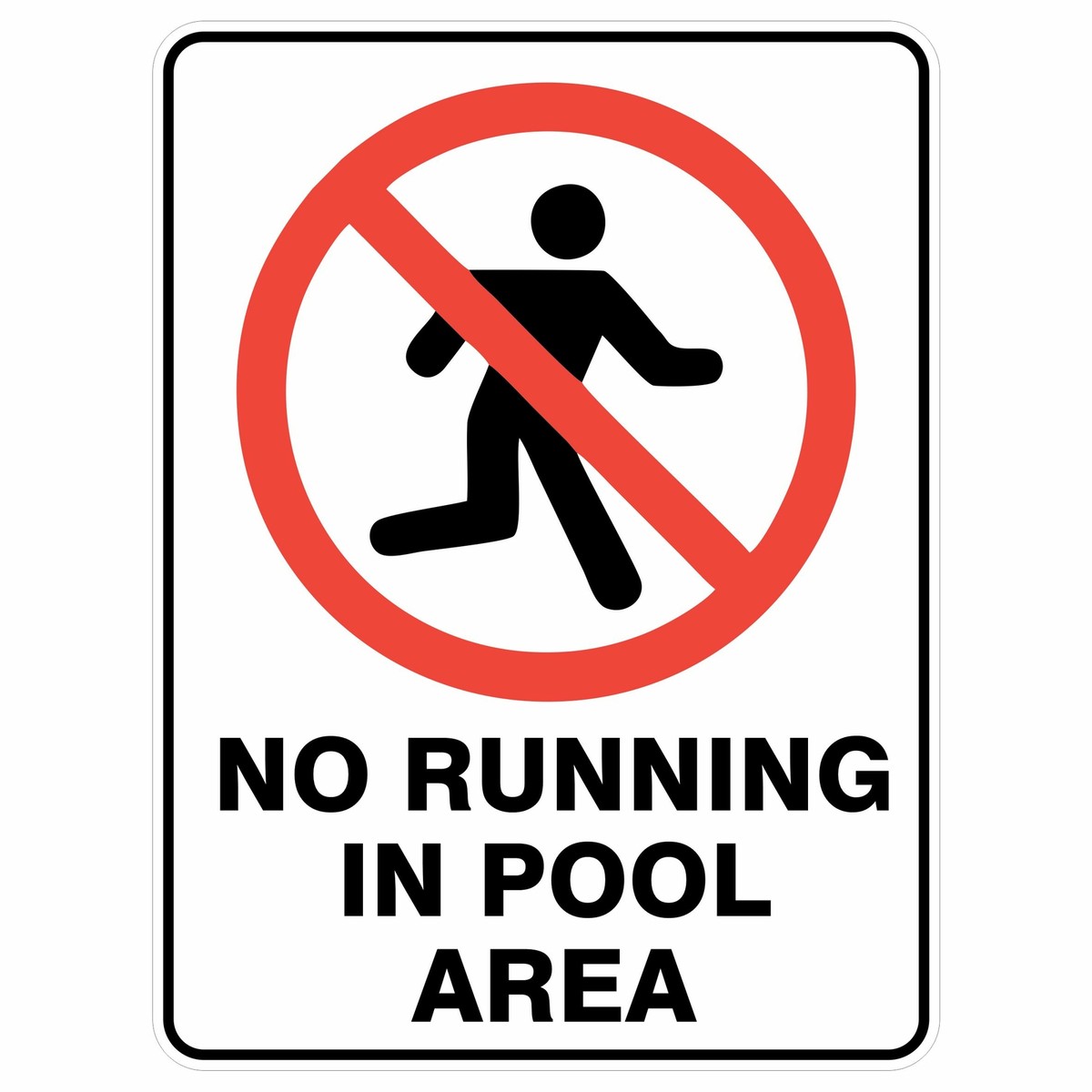 No Running Pool Sign