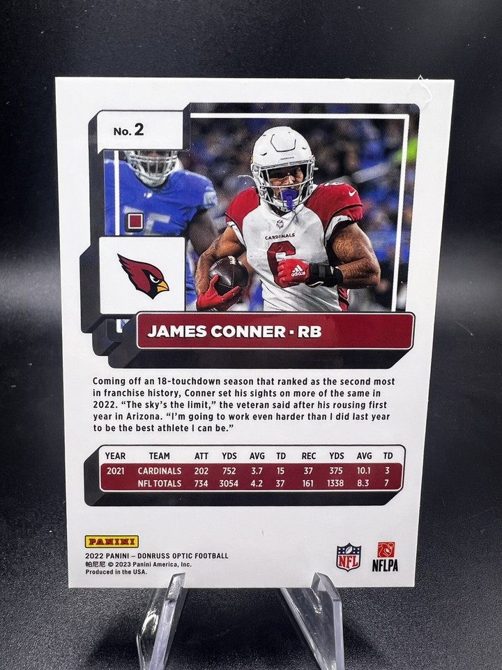 2022 DONRUSS OPTIC James Conner #2 Base Card Arizona CARDINALS | eBay