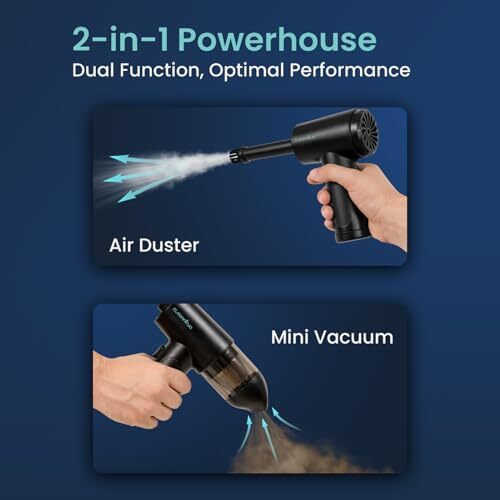 Compressed Air Duster - 5 Gear 100,000 RPM Air Blower with LED Light ...