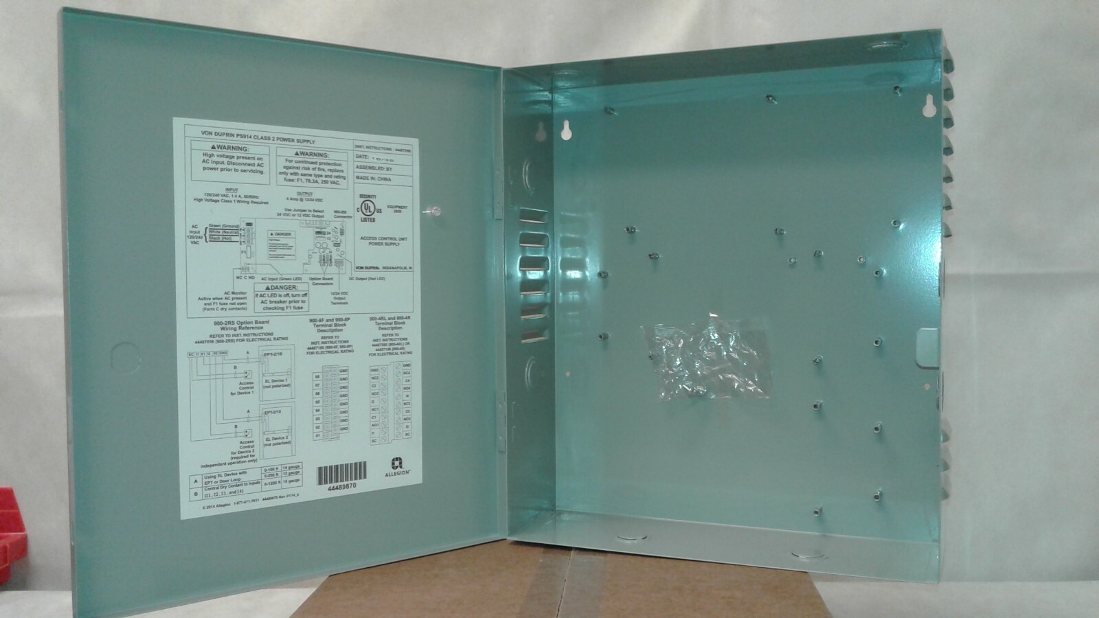 VON DUPRIN / SCHLAGE PS914-2RS / PS.10041 Power Supply Enclosure Panel ...