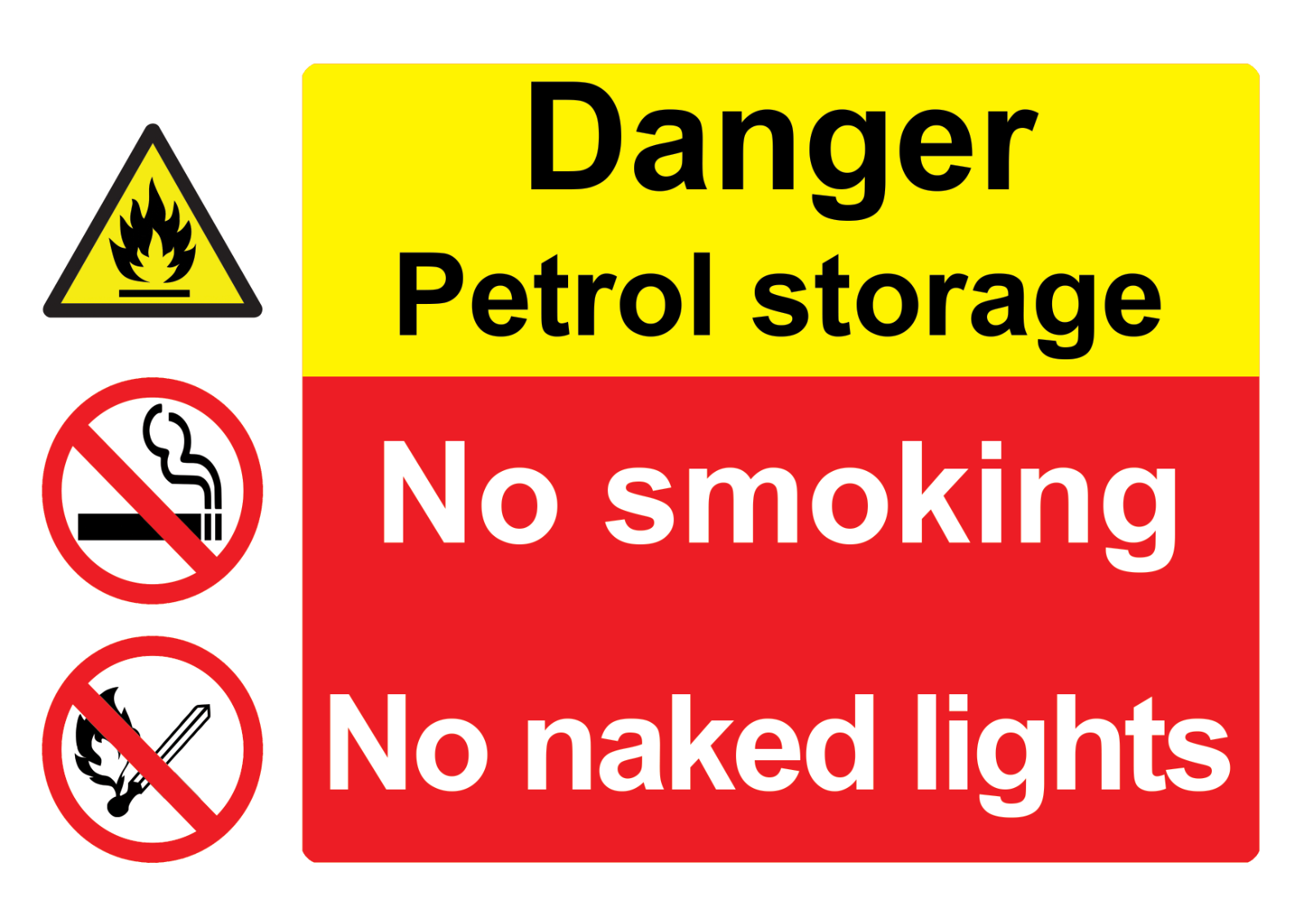 Danger Petrol Storage Safety Sign Notice Rigid Foamex PVC Board or ...