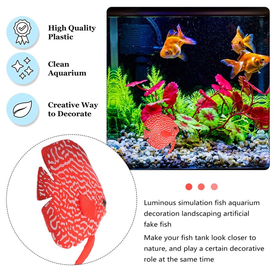 Fish Decoration Artificial Glowing Effect Simulation Aquarium Ornament ...