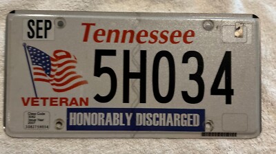 LICENSE PLATES TENNESSEE VETERAN 5H034 | eBay