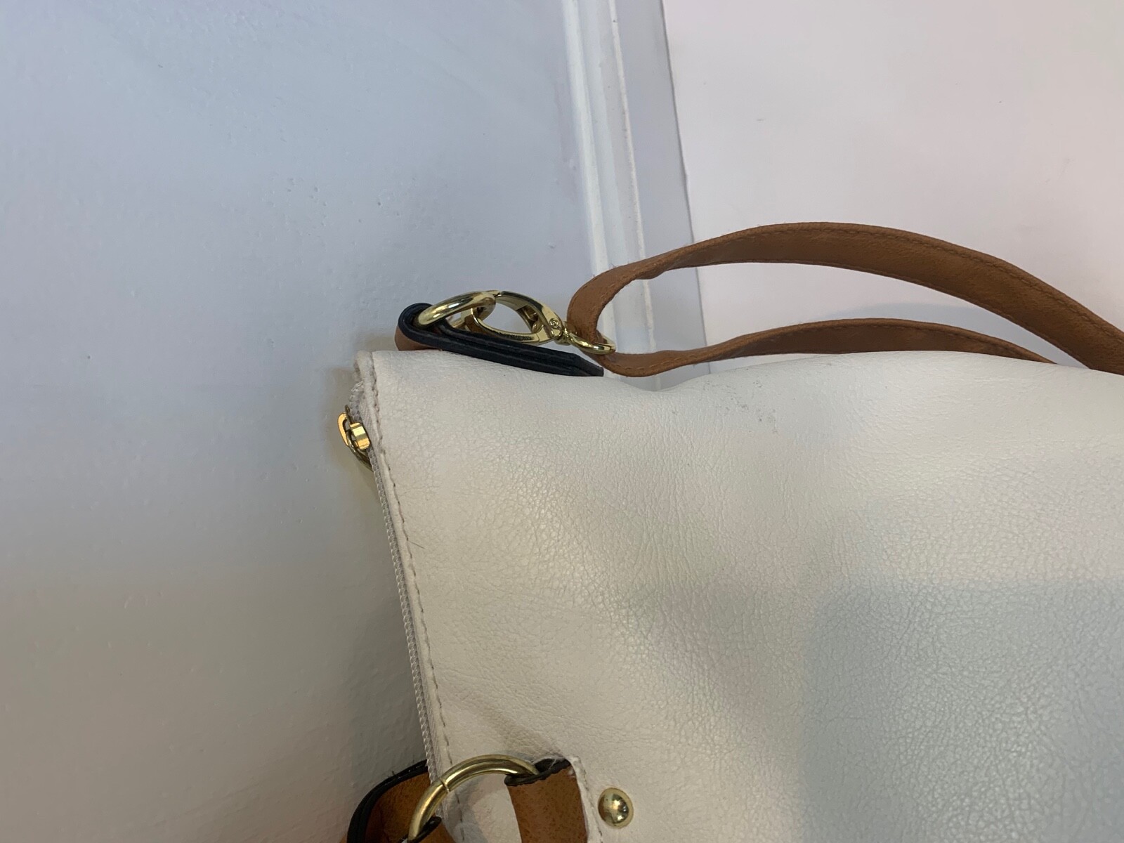 Minicci White Tan Tassle Laser Cut Shoulder Handbag | eBay