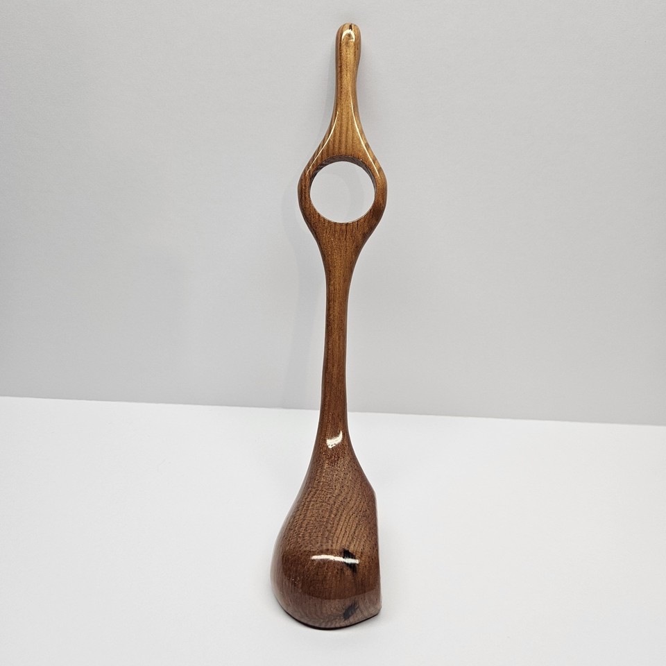 Solid Wood Golf Club Shape Countertop Single Bottle Holder Medium Brown ...