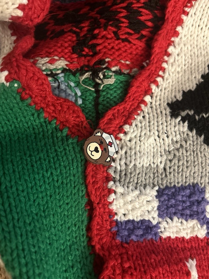 Vintage Eagles Eye Teddycare Sweater Size 2XL Cottagecore Cardigan ...