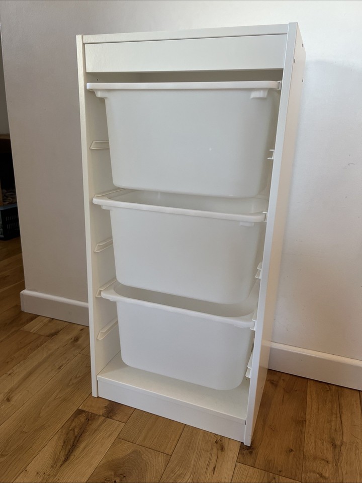 IKEA TROFAST White Storage Unit with Boxes | eBay UK