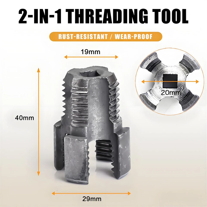 Integrated Internal & External Pipe Threading-Tool, PVC Pipe Threader ...