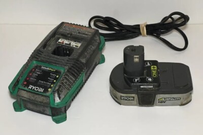 RYOBI P118 18V One+ Dual Chem IntelliPort Fast Charger & P103 Li-Ion ...