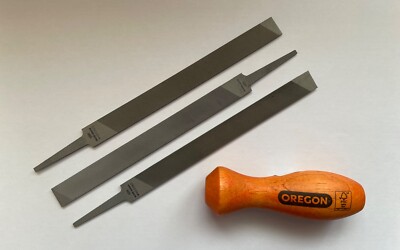 Oregon Chainsaw Flat Files x 3 plus Oregon Wooden File Handle x 1 | eBay UK