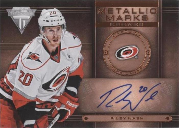2013-14 Panini Titanium - Metallic Marks Bronze Riley Nash #MM-45 (AU ...
