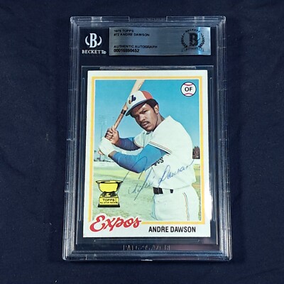 Andre Dawson Signed 1978 Topps BAS Card #72 Montreal Expos HOF ...