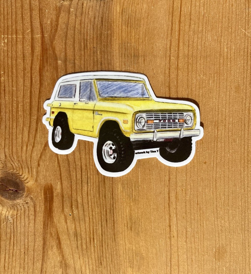 Early Ford Bronco Custom Sticker Vintage Ford Truck Yellow | eBay
