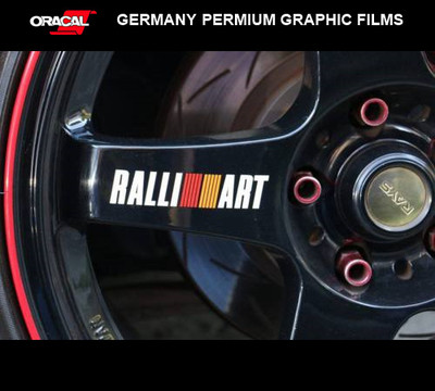 4 Pics RALLIART EVO Lancer evolution JDM racing wheels vinyl Decal ...