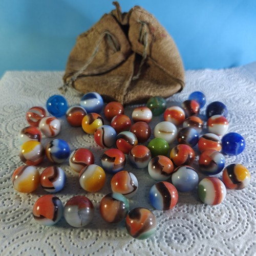 VINTAGE Lot Collection Marbles In Old Bag - Vitro Mostly | eBay