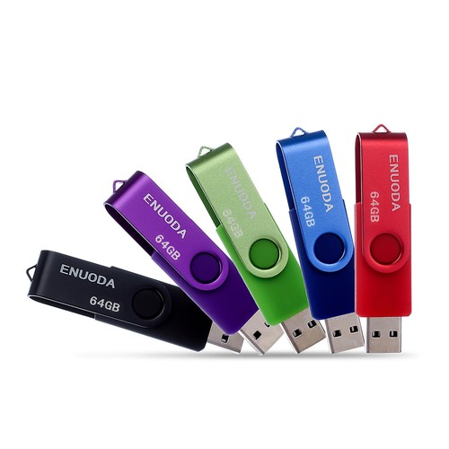 Clé USB 64 Go Lot de 5 Cle USB 2.0 Flash Drive Stockage Rotation Disque ...