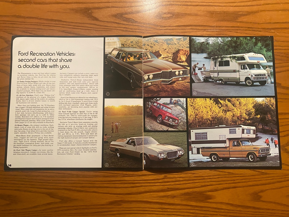 1972 Ford Wagon Sales Brochure - Full Size, Torino, Club Wagon, Bronco ...