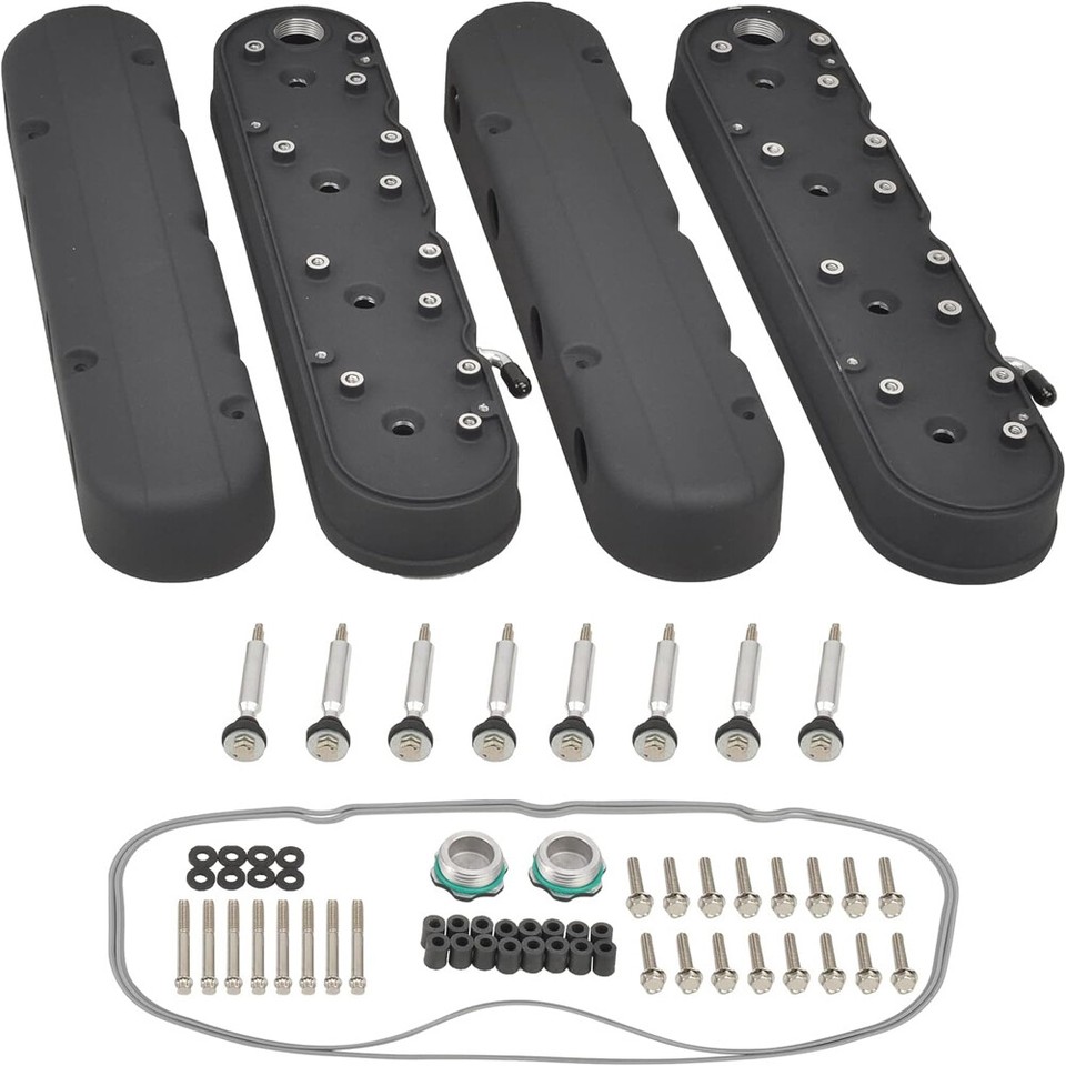 Aluminum Valve Covers with Coil Mounts w/Covers for Chevy LS LS1 LS2 ...