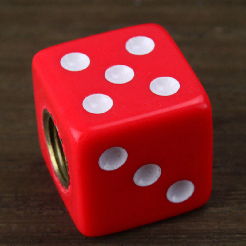 4Pcs Red Dice Tire Air Valve Stem Caps For Car Truck Bike Atv Wheel ...