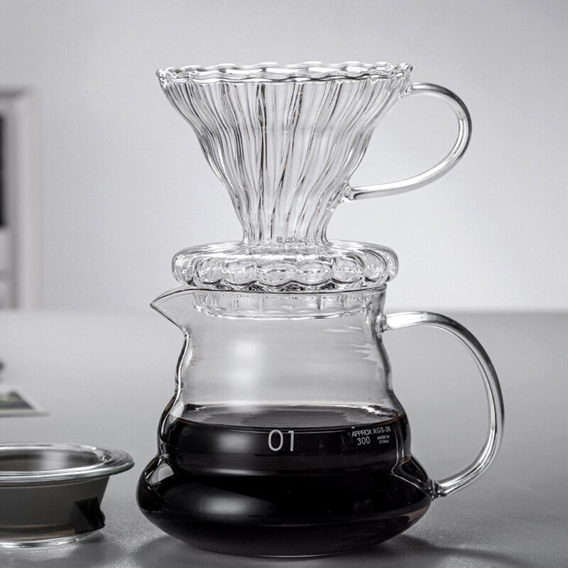 Drip Coffee Pot Funnel Filter Mug Drip Filter Cup Conical Hand Flushing ...