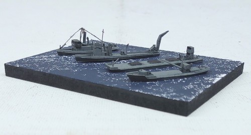 1:700 Scale Built Plastic Model Ship Diorama WWII US Support Ships | eBay