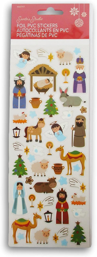 Nativity Foil Christmas Stickers - Mary, Joseph, Baby Jesus and More ...