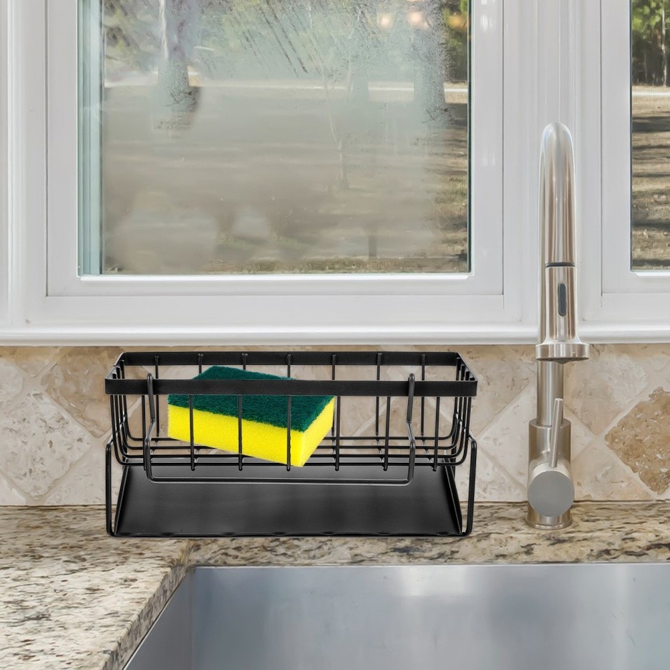 Dishcloth Organizer Kitchen Drain Sponge Shelf Sink Rack Storage | eBay ...