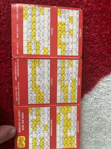 1971 MLB Cincinnati Reds Complete Baseball Schedule - Stroh's Beer | eBay