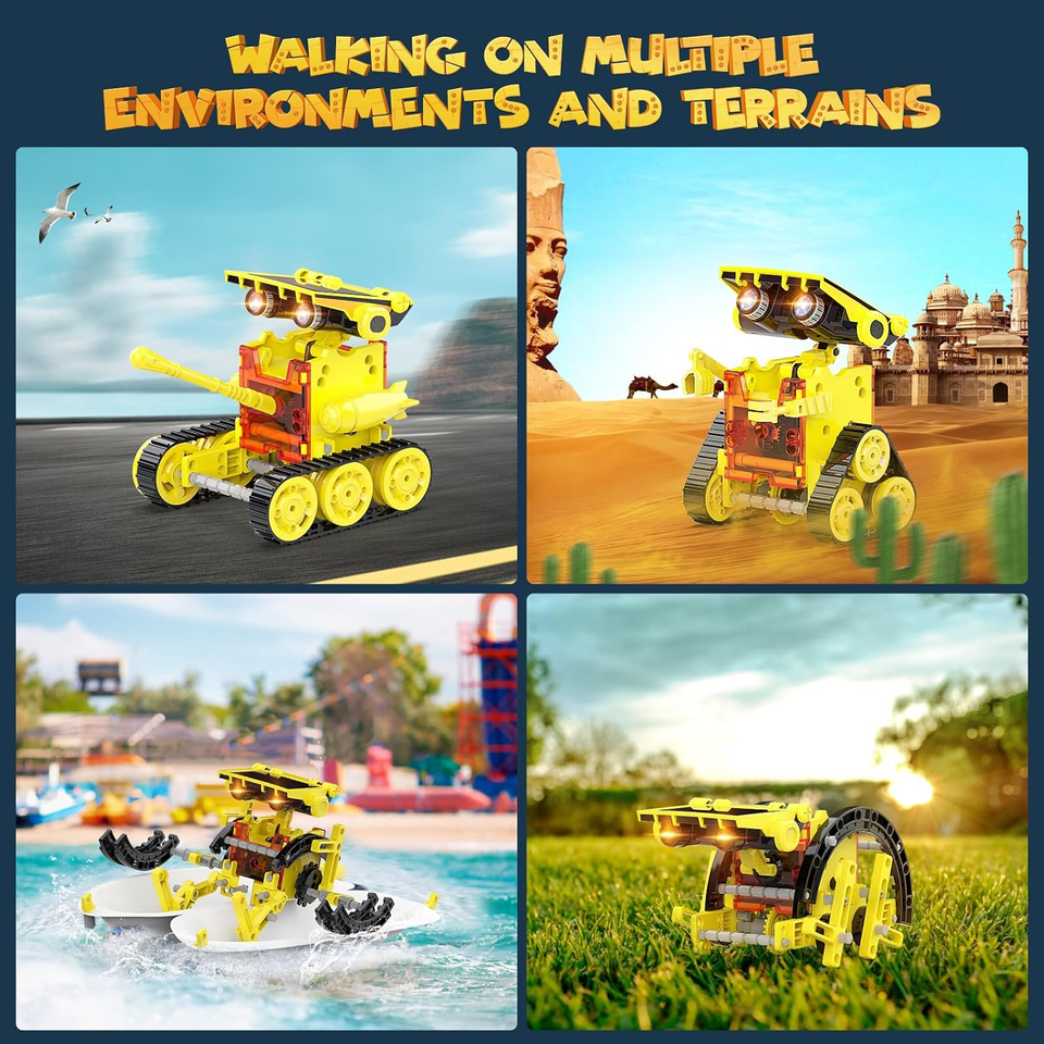 30-In-1 STEM Solar Robot Kit Toys, 243 Pieces Educational Building ...