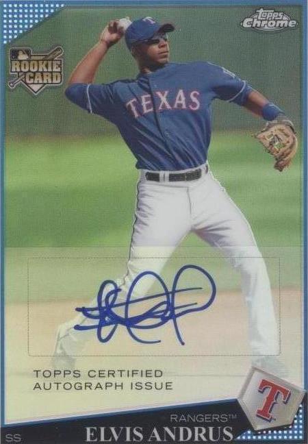 2009 Topps Chrome - Rookie Autographs Elvis Andrus #227 Refractor /499 ...