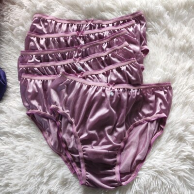 6 Purple Bikini Panties Underwear Woman Man Nylon Light Soft Silky Hip ...
