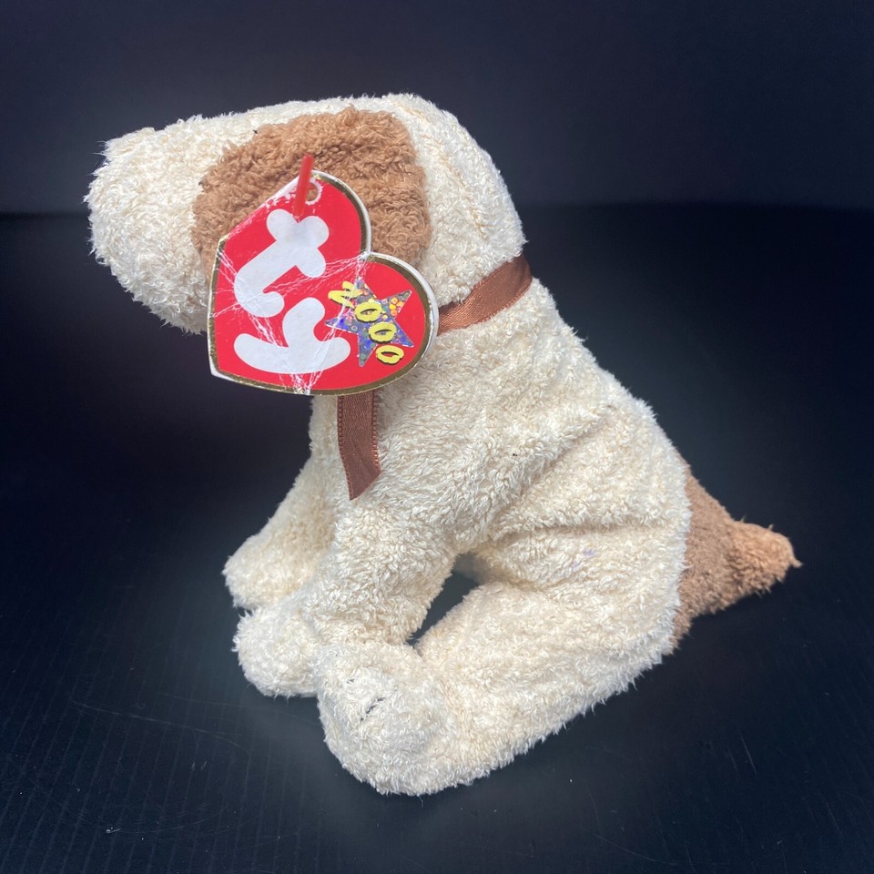 Ty Beanie Babies Rufus the Dog Plush Cream Brown Ears 6” Stuffed Animal ...