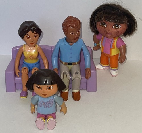 Lot Of 3 DORA THE EXPLORER Dollhouse Figures Dora Mom Dad Mattel ...