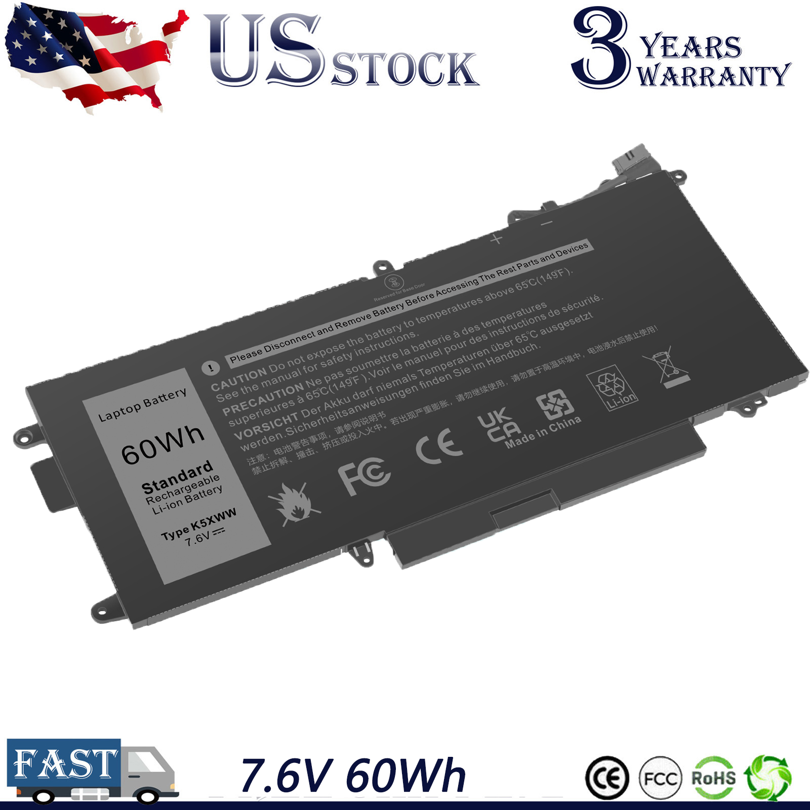 71TG4 K5XWW X49C1 Battery for Dell Latitude 5289 7389 7390 2-in-1(NOT ...