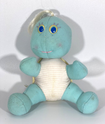 Vintage Hasbro Topsy Turtle Betty Baker Plush 1988 7" Aqua Polka Dot ...