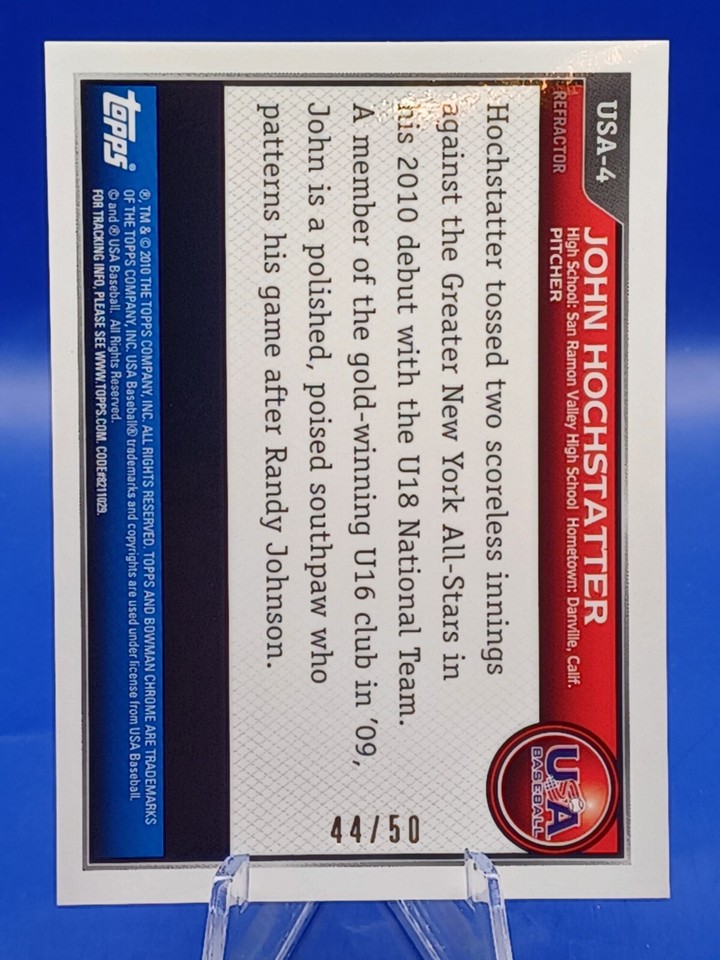 2010 Bowman Chrome USA Stars John Hochstatter Gold Refractor /50 | eBay