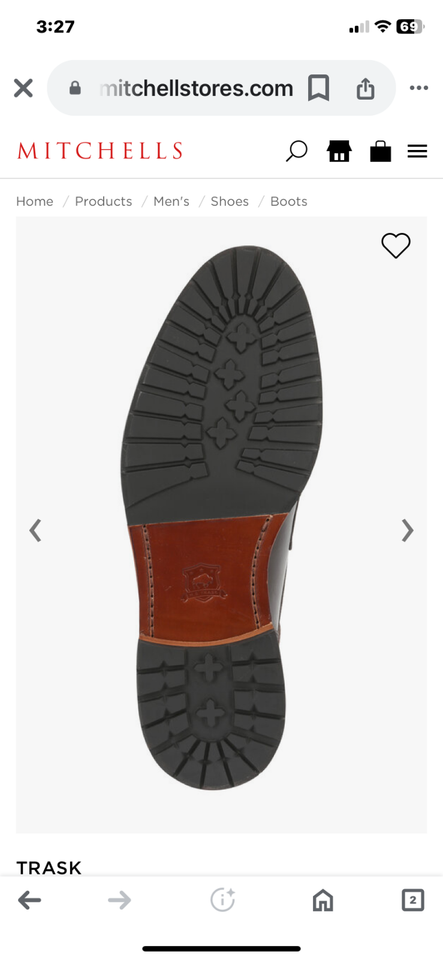 Trask "Lowell" Dark Brown American bison and shearling sheepskin-lined ...