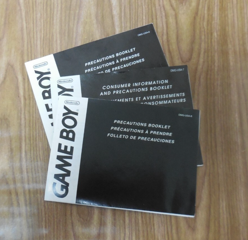 Game Boy Consumer Information And Precautions Booklets Fold Out DMG-USA ...