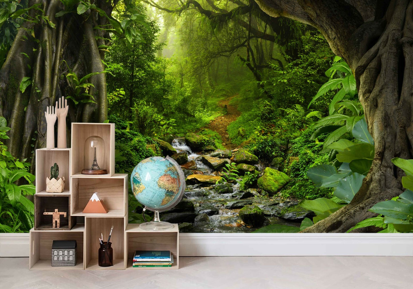 3D Deep Forest Stream Wallpaper Wall Mural Removable Self-adhesive 333 ...